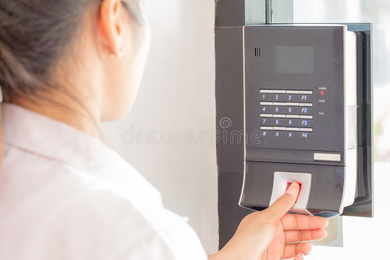 Electronic Key and Finger Access Control System Stock Photo - Image of ...