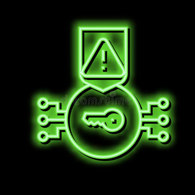 Electronic Key for Protect Digital Information Neon Glow Icon ...