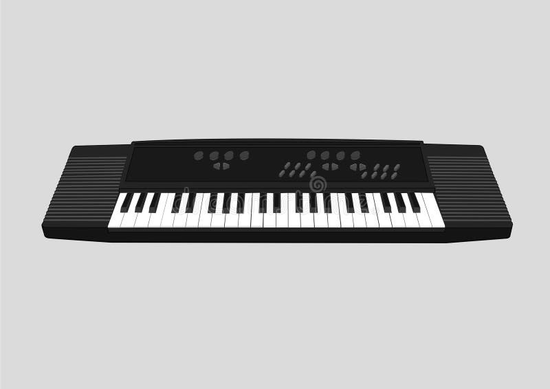 Electronic keyboard BW stock vector. Illustration of piano - 12621333