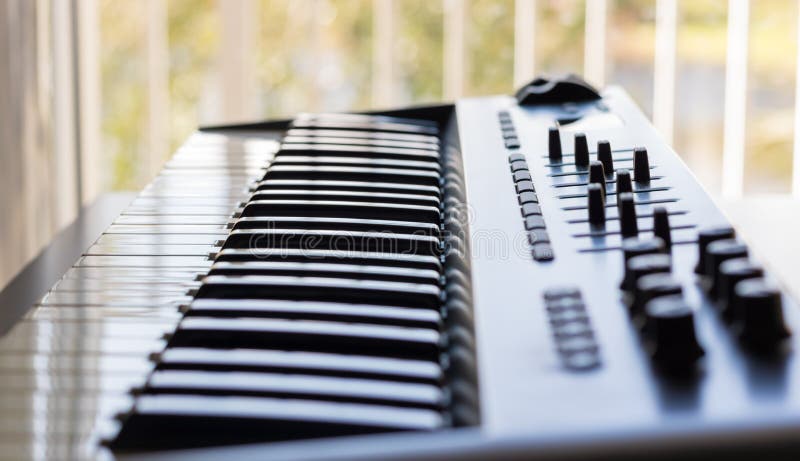 A Keyboard Instrument and Its Recording Studio Qualities Stock Image ...