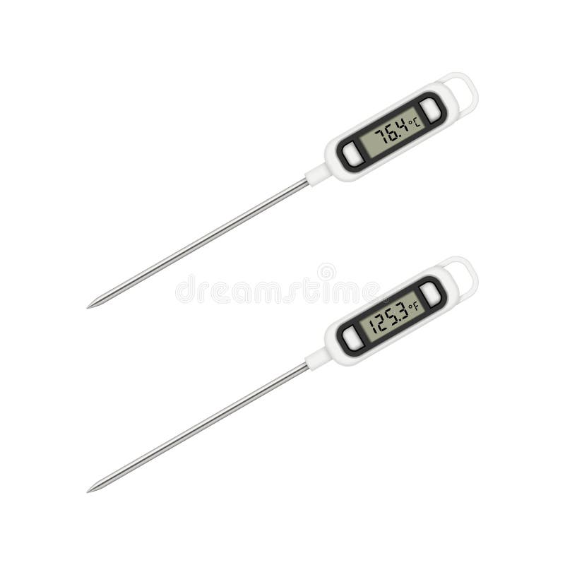 Electronic Kitchen Thermometer with Probe. Stock Vector - Illustration ...