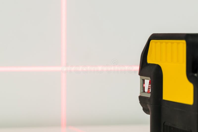 Electronic Laser Pointing Straight Lines. Checking Angles and Setting ...