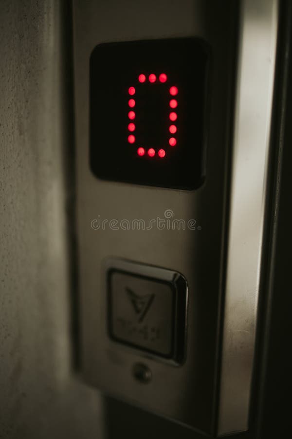LCD Elevator Display Showing 0 Number, Automatic System Stock Image ...