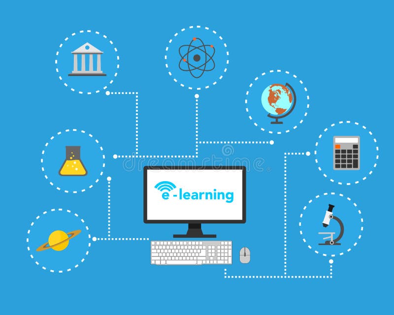 Electronic Learning Education Stock Vector - Illustration of globe ...
