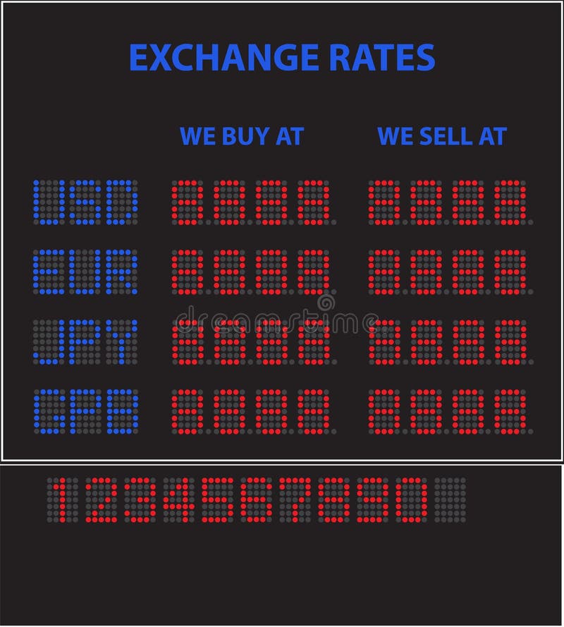 Electronic LED Currency Exchange Display Stock Vector - Illustration of ...