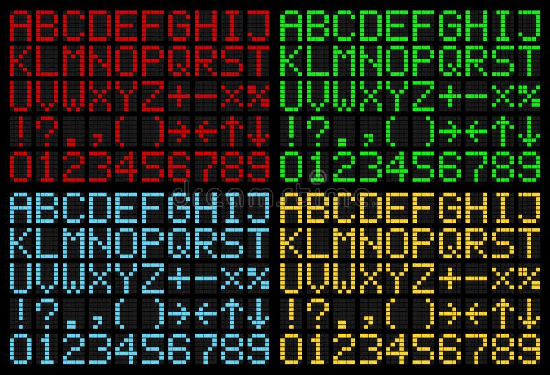 Electronic led font stock vector. Illustration of arrival - 65070380