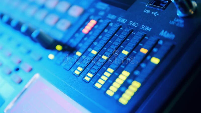 Electronic Lights are Flickering on the Mixing Board Stock Footage ...
