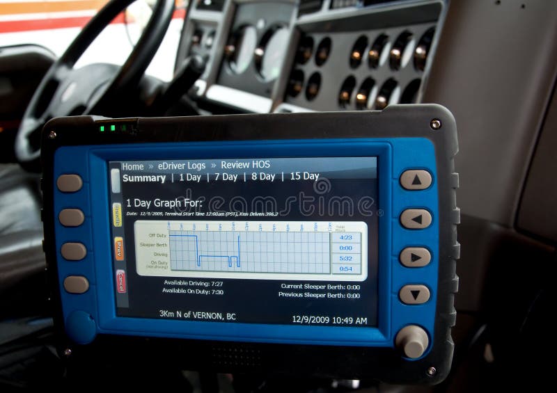 Trucker Updating His Logbook Stock Image - Image of parked, dashboard ...