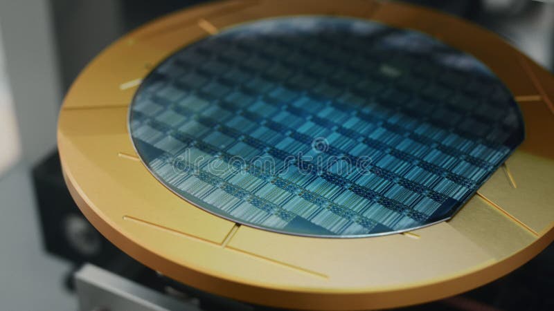 Electronic Machine. Silicon Wafer at Advanced Semiconductor Foundry ...