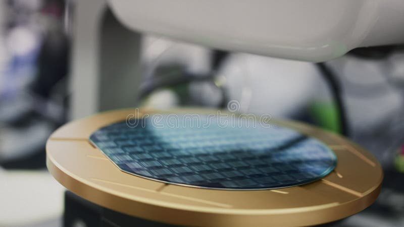 Electronic Machine. Silicon Wafer at Advanced Semiconductor Foundry ...