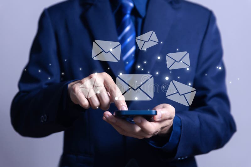 Electronic Mail Concept is Online Communication on the Internet Network ...