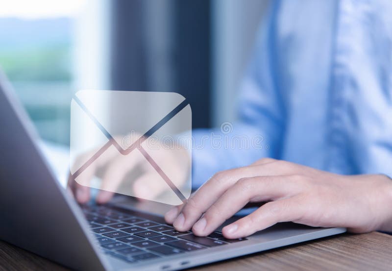 Electronic Mail Concept is Online Communication on the Internet Network Receiving and Sending ...