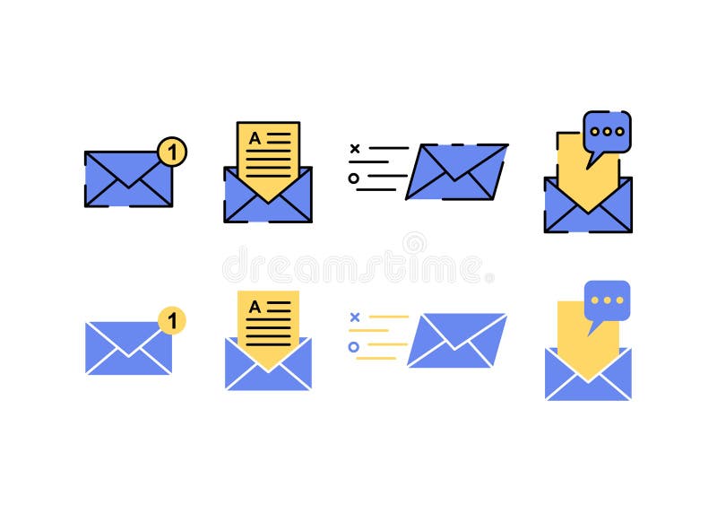 Electronic Mail Icon with Different Style Design. Stock Vector ...