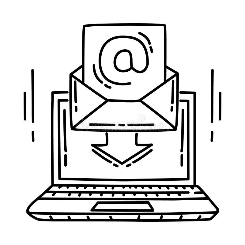 Electronic Mail Icon. Doodle Hand Drawn or Outline Icon Style Stock ...