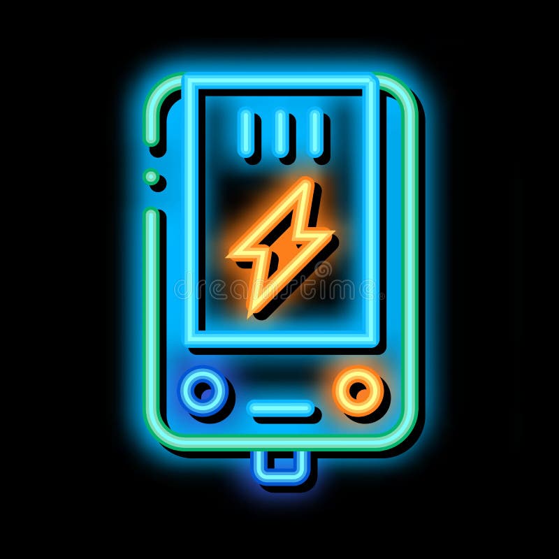 Electronic Main Block Heating System Neon Glow Icon Illustration Stock ...
