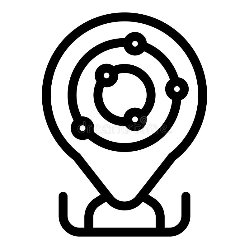 Electronic Map Pin Icon Outline Stock Illustration - Illustration of ...