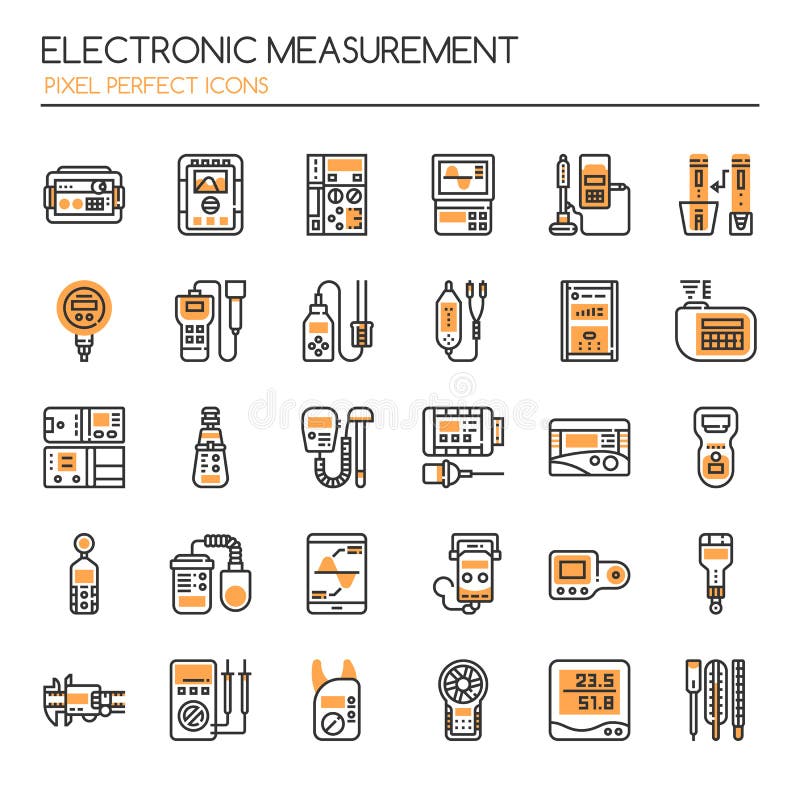 Electronic Measurement Elements Stock Vector - Illustration of electric ...