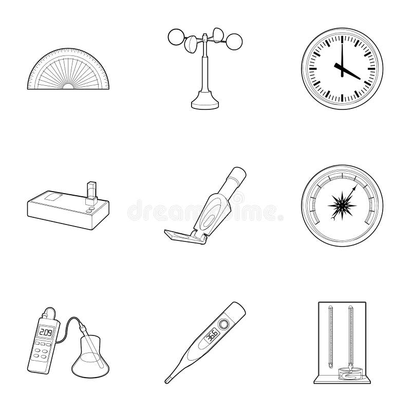 Electronic Measuring Device Icons Set Stock Vector - Illustration of ...