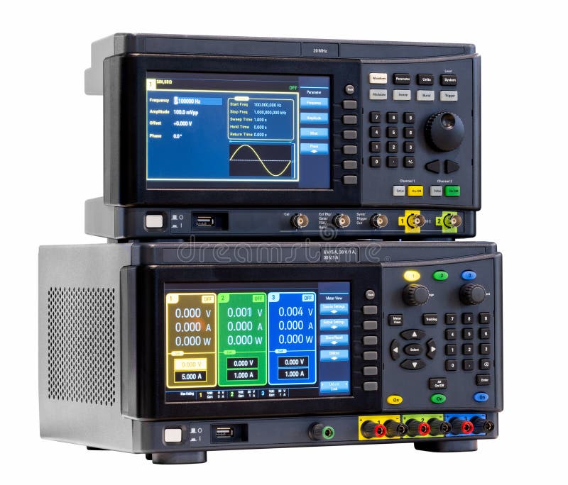 Electronic Measuring Instruments in Science Lab, Oscilloscope Stock ...