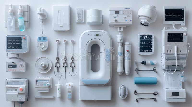 Electronic Medical Instruments Top View Stock Illustration ...