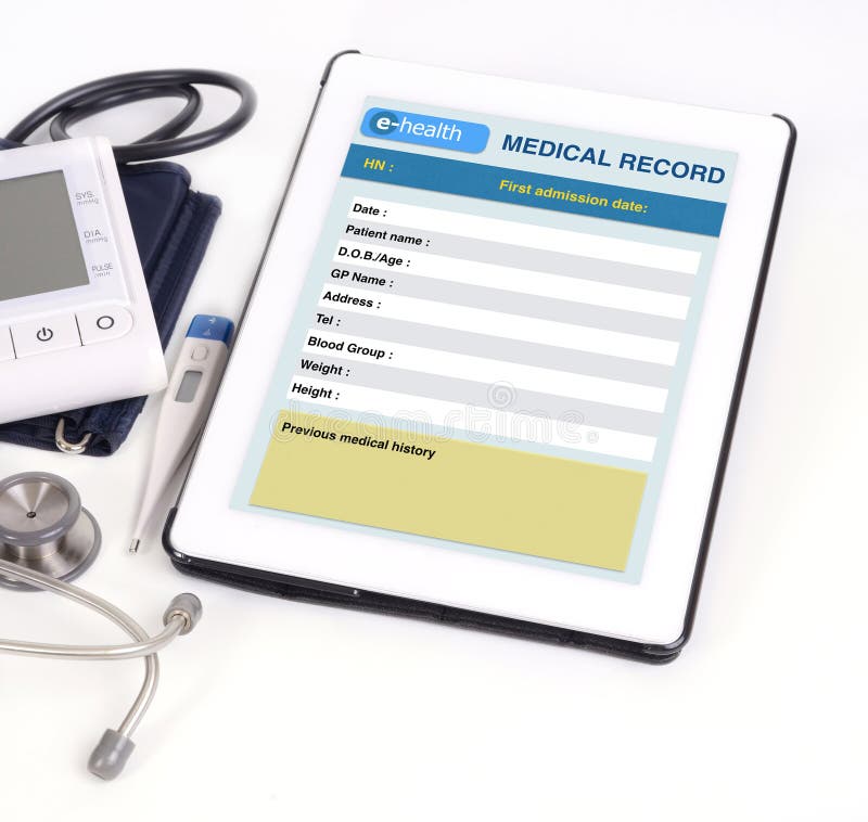Electronic Medical Record in Hospital. Stock Photo - Image of office ...