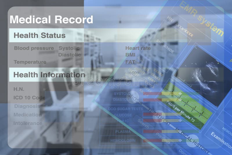 Electronic medical record. stock image. Image of electronic - 41549535