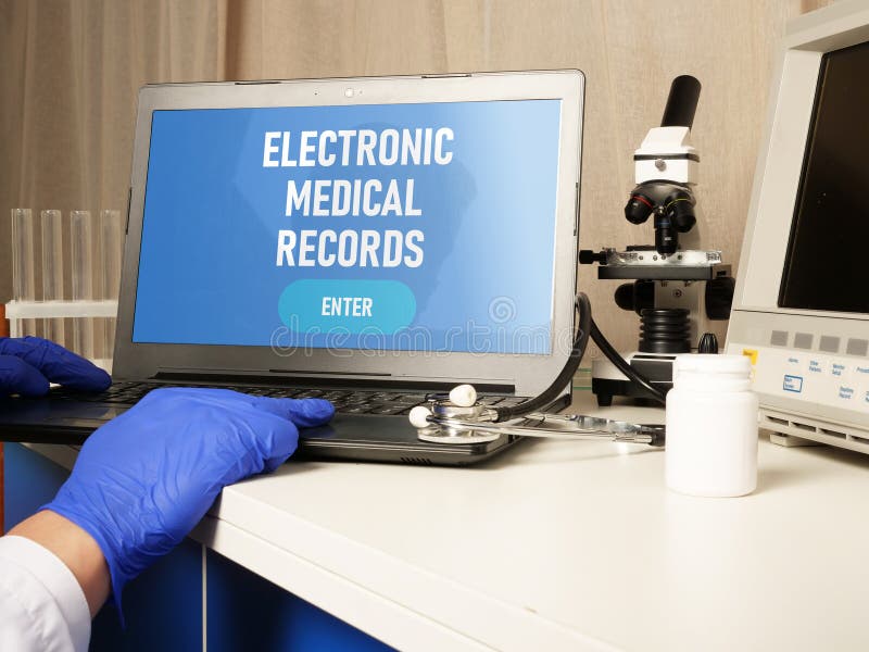 Electronic Medical Records EMR is Shown Using the Text Stock Photo ... Electronic Medical Records EMR is Shown Using the Text Stock Photo ...
