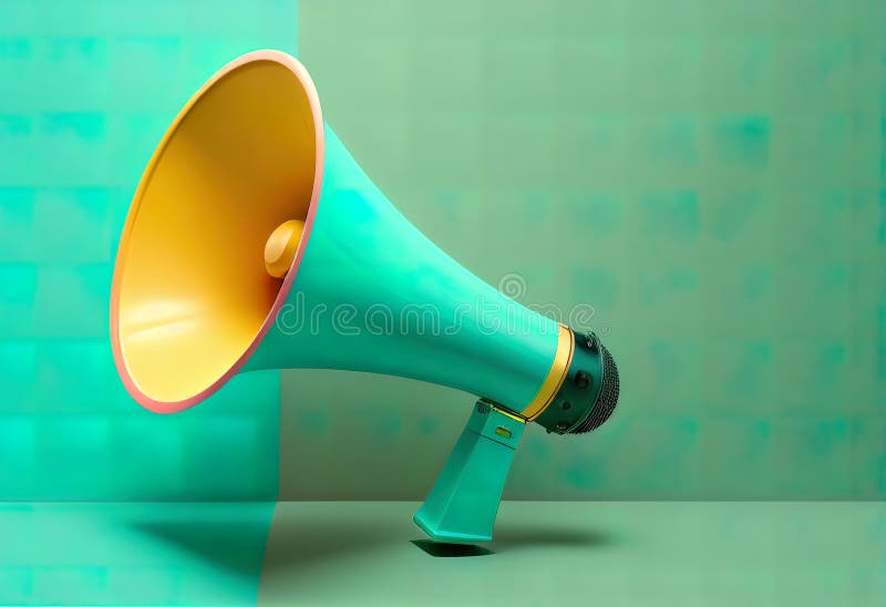 Electronic Megaphone on Color and Background Illustration. AI ...