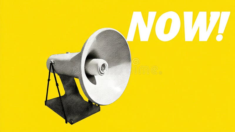 Electronic Megaphone on White Background. Loud-speaking Device. Stock ...