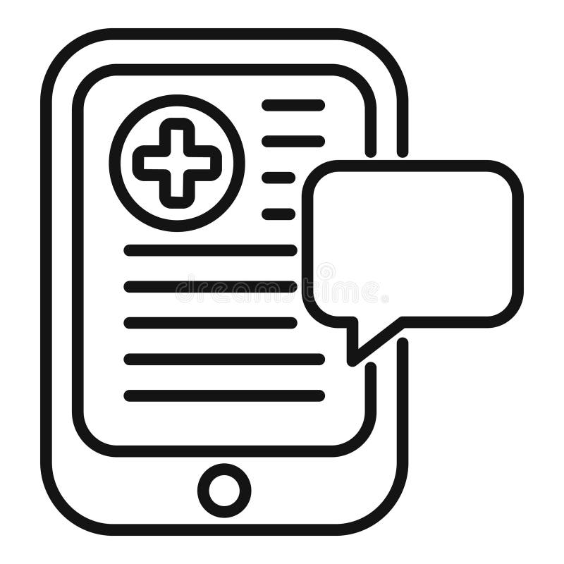 Electronic Message Icon Outline Vector. Computer Patient Stock ...