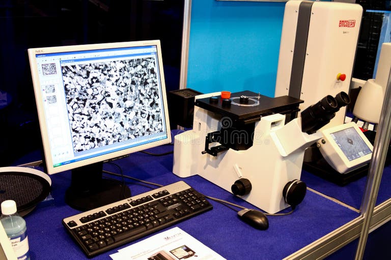 Electronic Metallographic Microscope Editorial Stock Photo - Image of ...