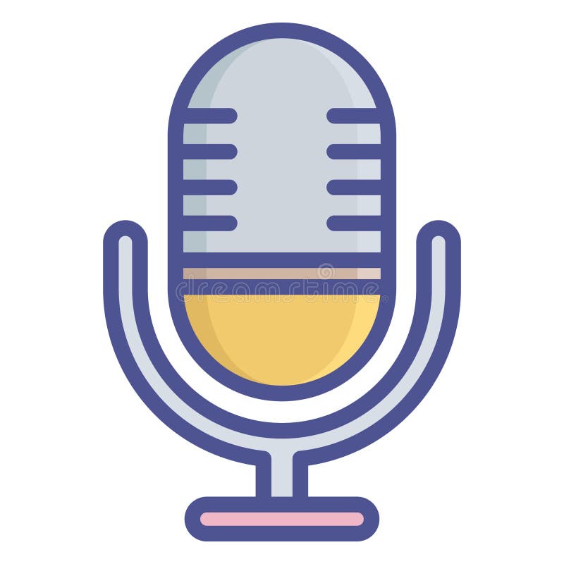 Electronic Mic, Input Device Line Style Vector Icon Which Can Easily ...
