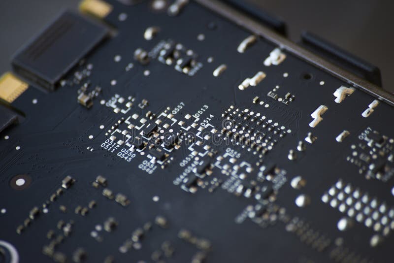 Electronic micro circuit stock image. Image of blue - 114132791