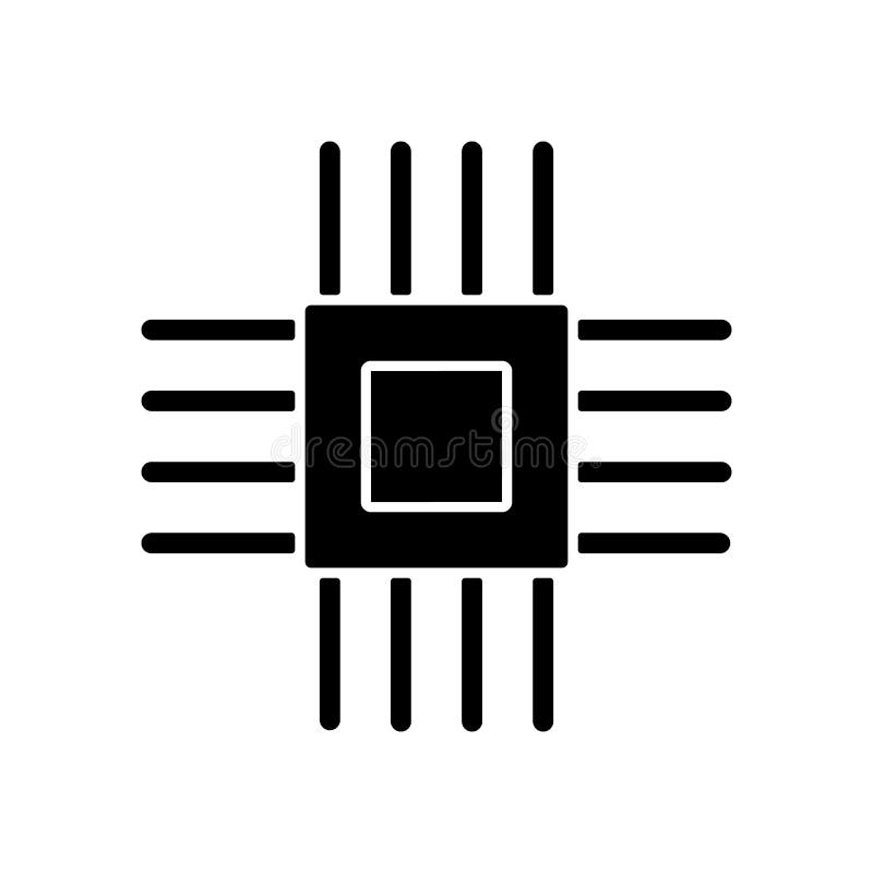 Electronic Micro Parts Black Glyph Icon Stock Vector - Illustration of ...