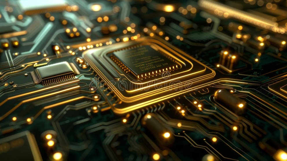 The Electronic Microchip Closeup. AI Generated Stock Image - Image of ...