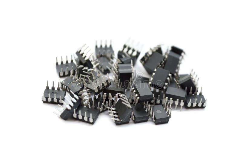 Electronic microchip stock image. Image of green, processor - 5323487