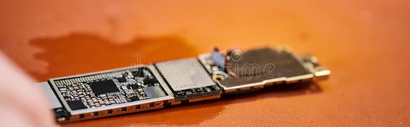Electronic Microscheme with Chipset on Table Stock Photo - Image of ...