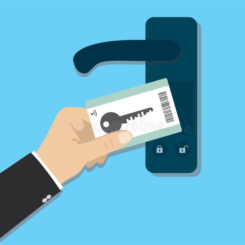 Electronic Keycard Door Opening Stock Illustrations – 81 Electronic ...