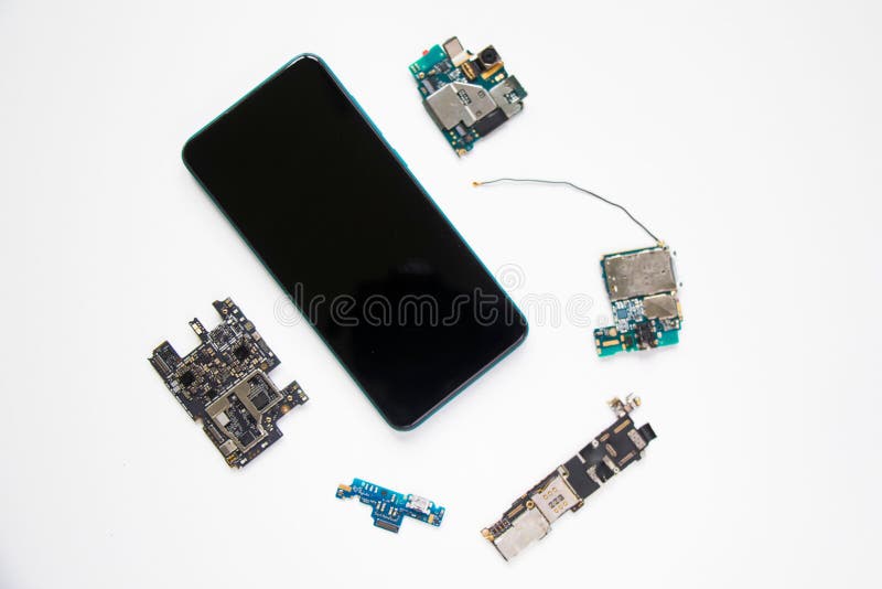 Electronic Motherboard, Isometric Processor Microchip of Mobile Phone ...