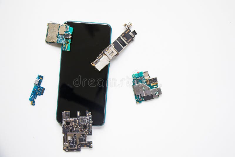 Electronic Motherboard, Isometric Processor Microchip of Mobile Phone ...