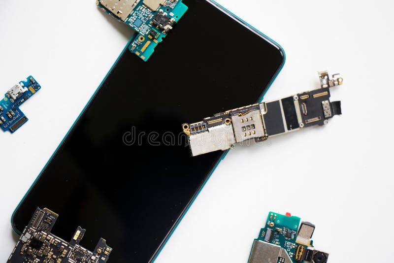 Electronic Motherboard, Isometric Processor Microchip of Mobile Phone ...