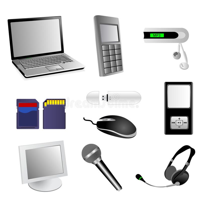 Electronic multimedia stock vector. Illustration of stick - 6459703