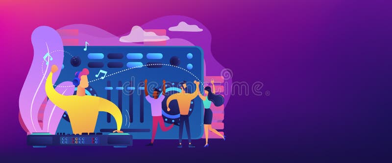 Electronic Music Concept Banner Header Stock Vector Illustration Of