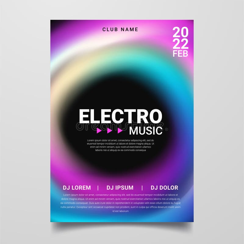 Electronic Music Festival Poster Design Stock Vector - Illustration of ...