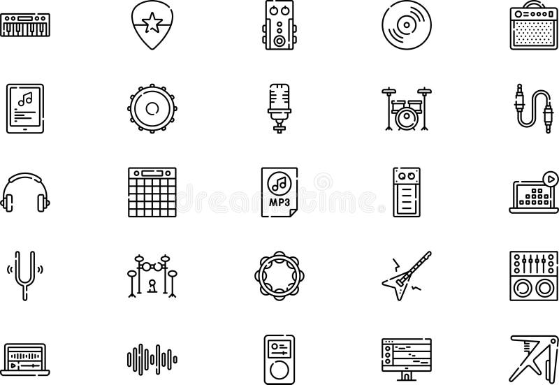 Electronic Music Icons Collection is a Vector Illustration with ...