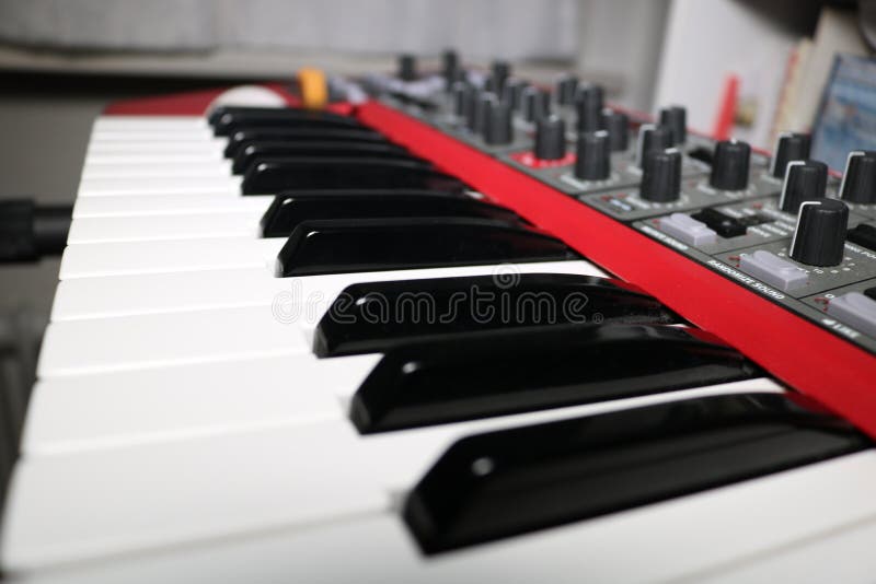 Synthesizer Keyboard Close Up in a Room Stock Photo - Image of dancing ...