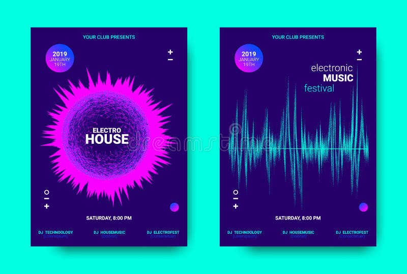 Music Posters with Light and Movement Effect. Stock Vector ...