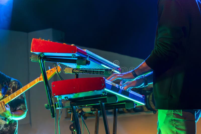 Electronic Music Synthesizer Player Stock Photo - Image of record ...