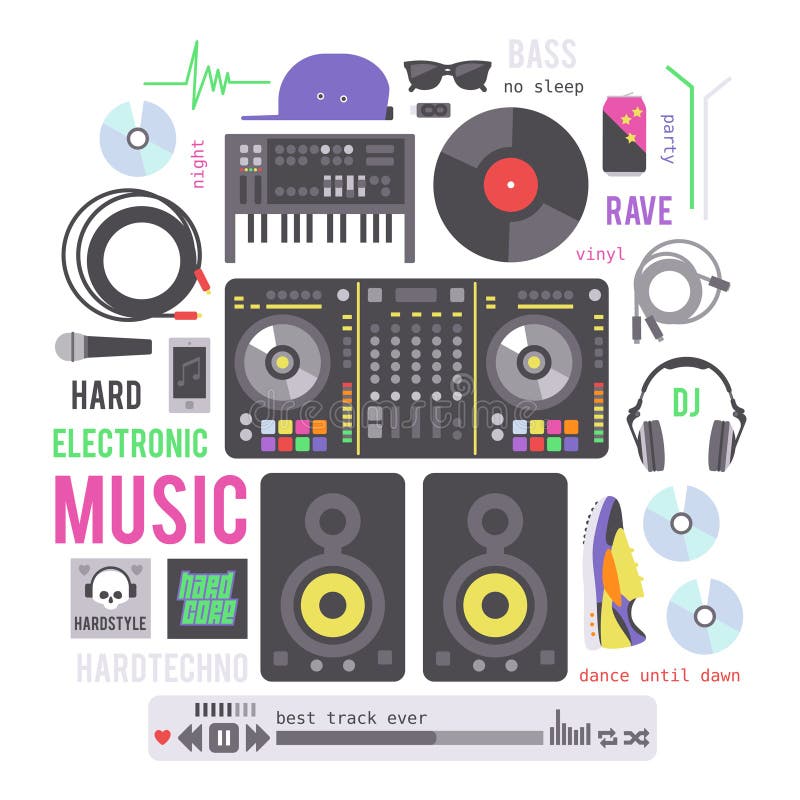 Electronic musical devices stock vector. Illustration of dance - 52845730