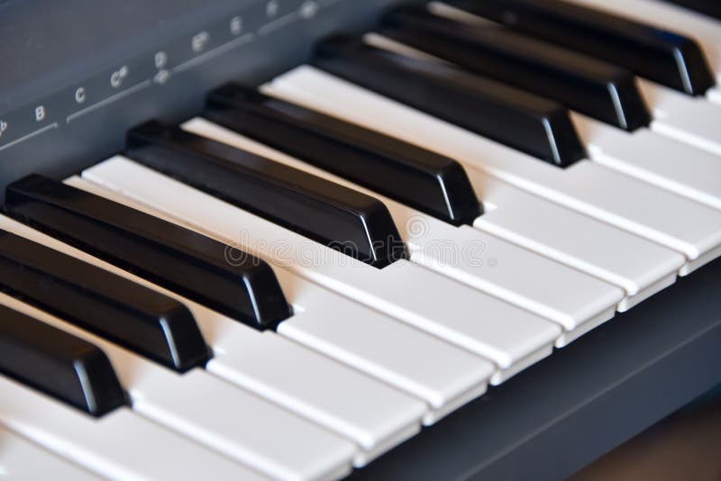 Electronic Musical Keyboard Synthesizer Close-up. Piano Keys Stock ...
